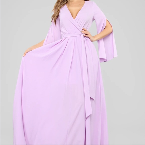 Fashion Nova | Dresses | Womens Lavender Maxi Gown With Long Cut ...